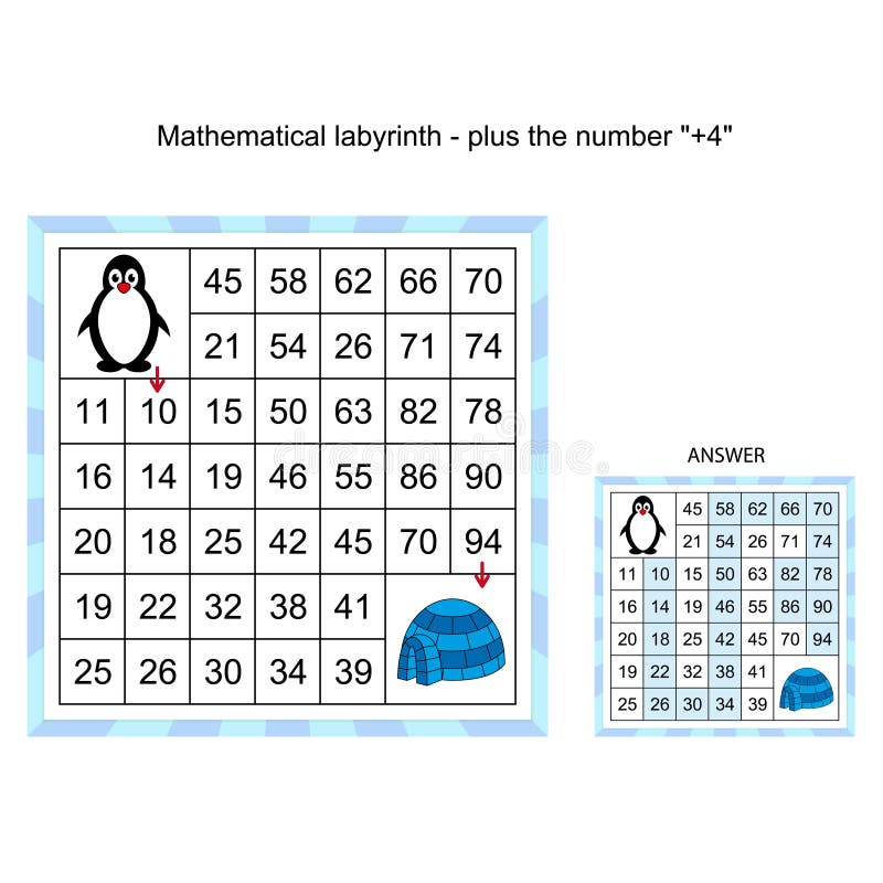 Mathematical Labyrinth, Worksheet - Plus the Number . Mathematical ...