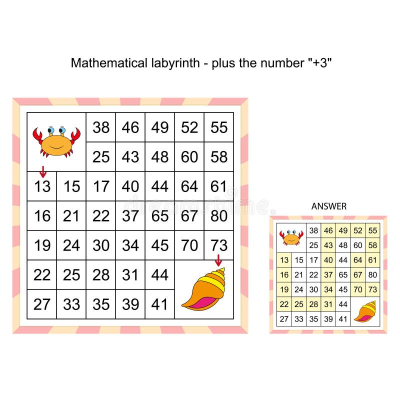 Mathematical Labyrinth, Worksheet - Plus the Number . Mathematical ...