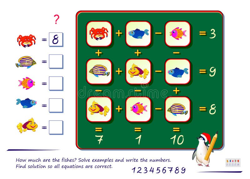Mathematical Logic Puzzle Game for Smartest. How Much are the Fishes ...