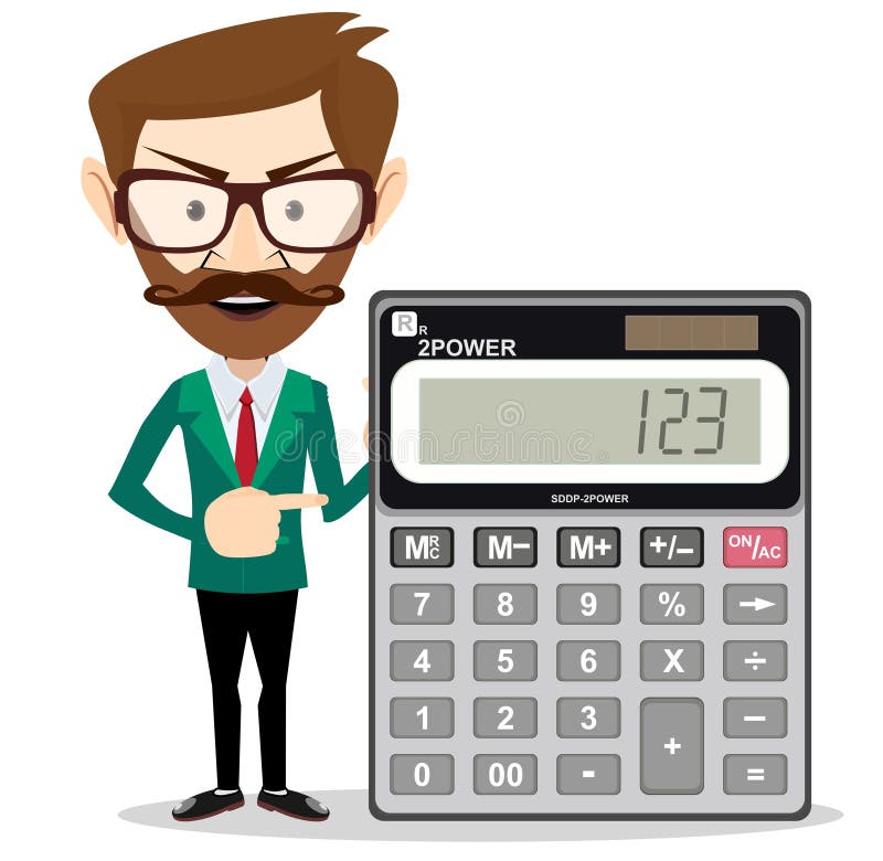 Mathematical Man Holding Calculator Stock Vector - Illustration of male ...