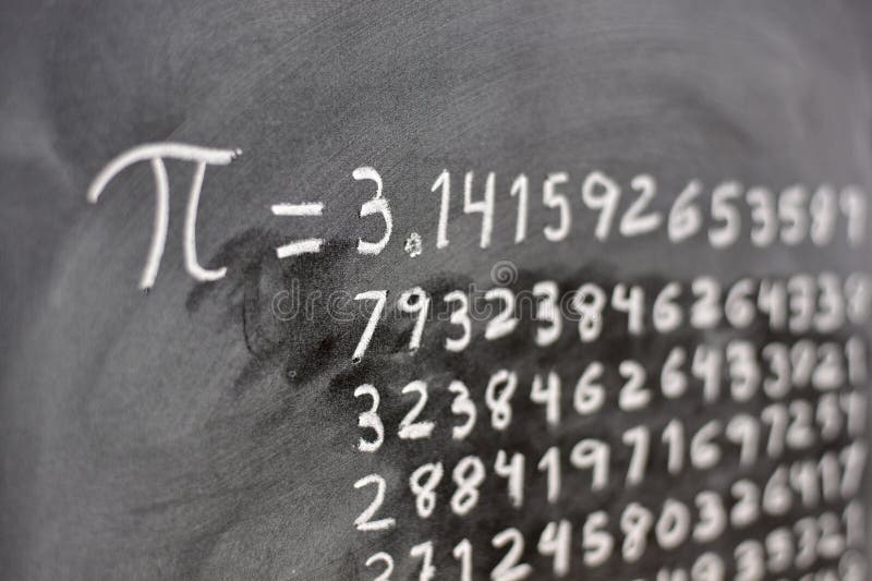 Mathematical Number Pi, Written with Chalk on a Blackboard Stock Image ...