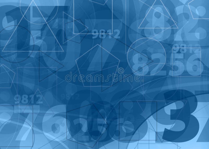 Mathematical Numbers Blue Background Stock Illustration - Illustration ...
