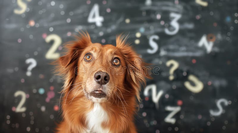 Mathematical Numbers Fly Around the Dogs Stock Illustration ...