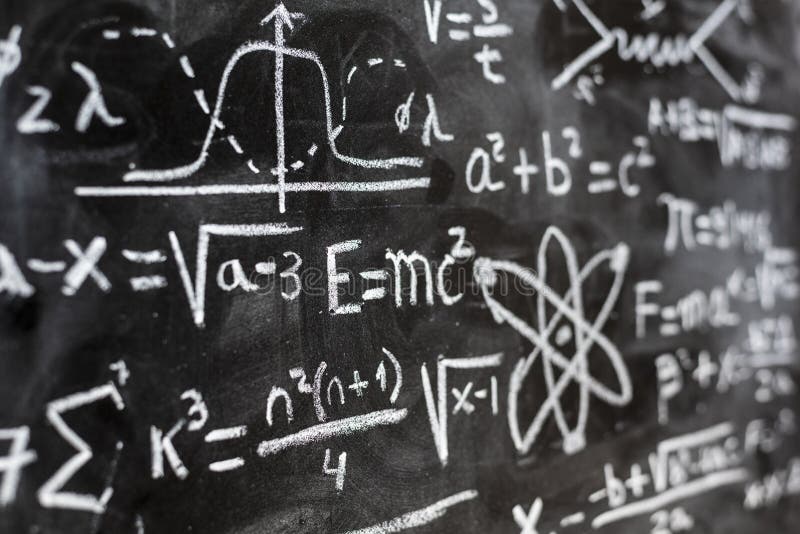 Mathematical Operations and Quantum Physics Formulas Handwritten on the ...
