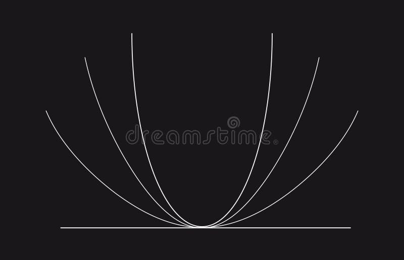 Mathematical Parabola Touching a Horizontal Line in a Minimalist Black ...