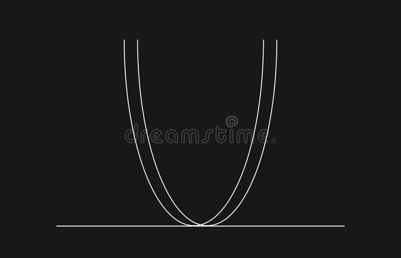 Mathematical Parabola Touching a Horizontal Line in a Minimalist Black ...