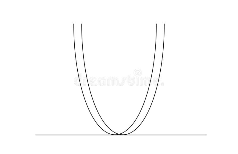 Mathematical Parabola Touching a Horizontal Line in a Minimalist Black ...