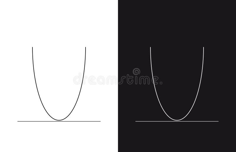Mathematical Parabola Touching a Horizontal Line in a Minimalist Black ...