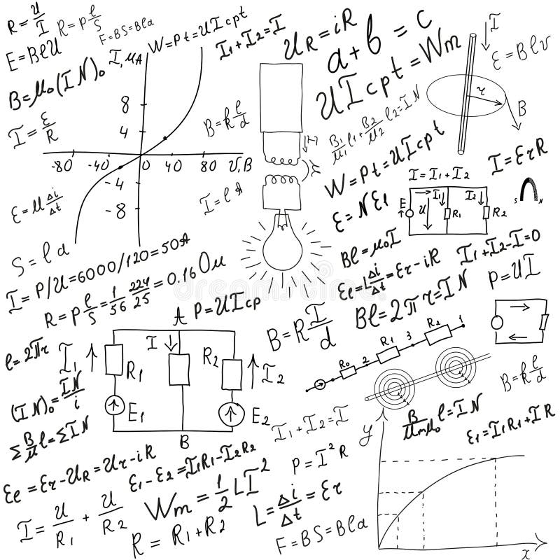 Mathematical Formulas and Graphs on the Open Book Stock Vector ...