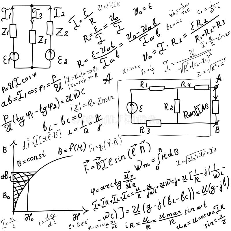 Mathematical Formulas and Graphs on the Open Book Stock Vector ...