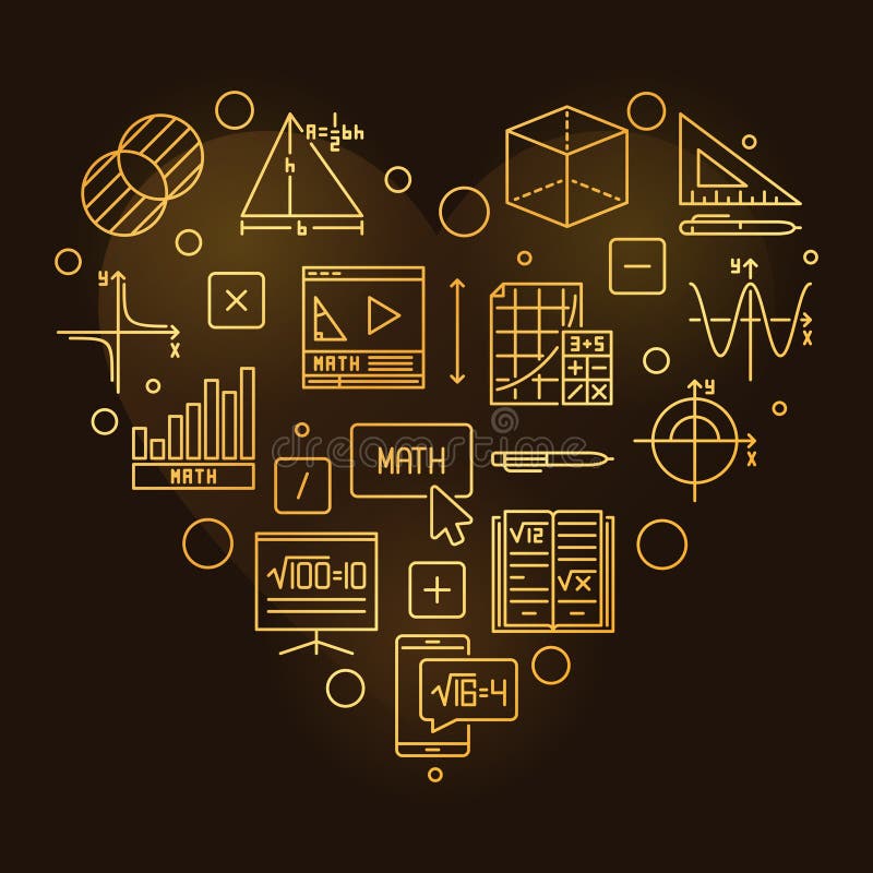 Math linear illustration stock vector. Illustration of icon - 61990614