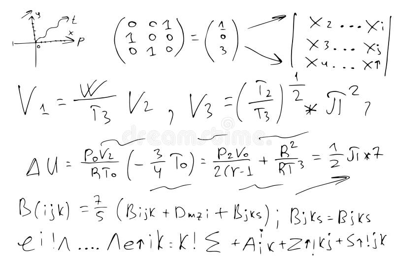 Mathematical Scientific Formulas and Expressions. Educational, School ...