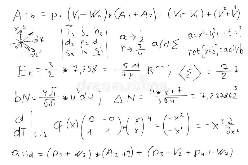 Mathematical Scientific Formulas and Expressions. Educational, School ...