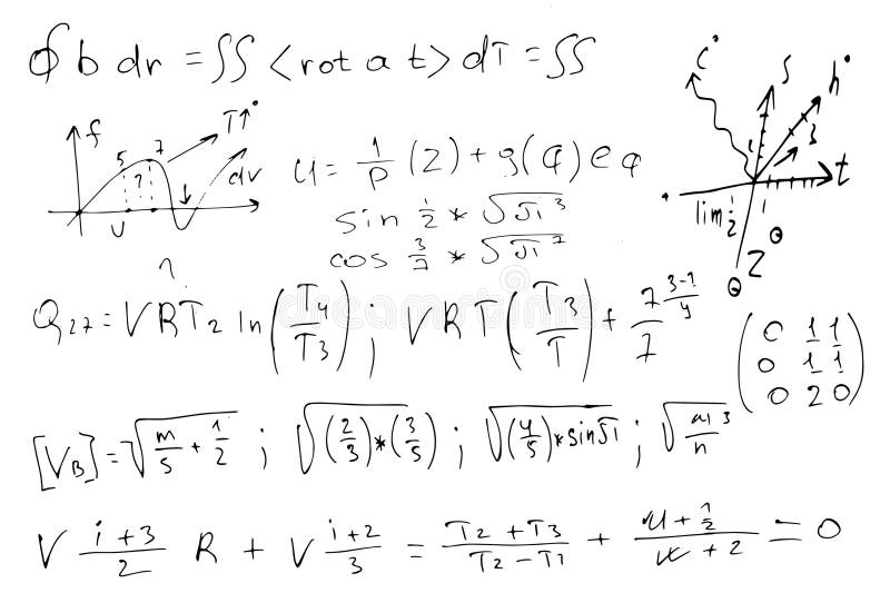 Mathematical Scientific Formulas and Expressions. Educational, School ...