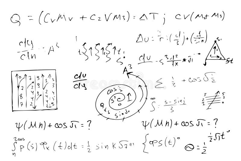 Mathematical, Scientific Formulas and Expressions. Educational, Vector ...