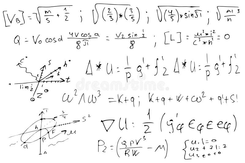 Mathematical Scientific Formulas and Expressions. Educational, School ...