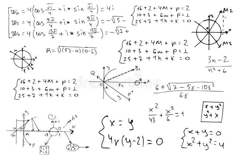 Mathematical, Scientific Formulas and Expressions. Educational, Vector ...