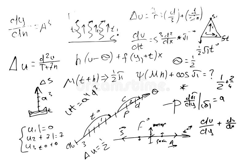 Mathematical Scientific Formulas and Expressions. Educational, School ...