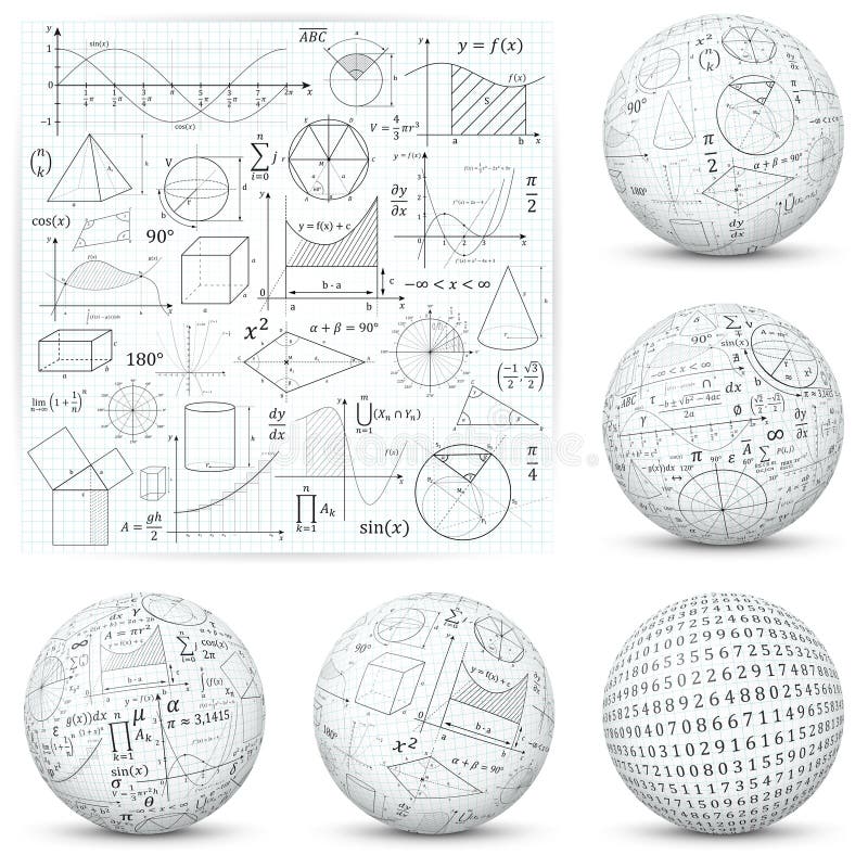 Mathematical and Scientific Math Formula Vector Symbols and Icon Stock ...