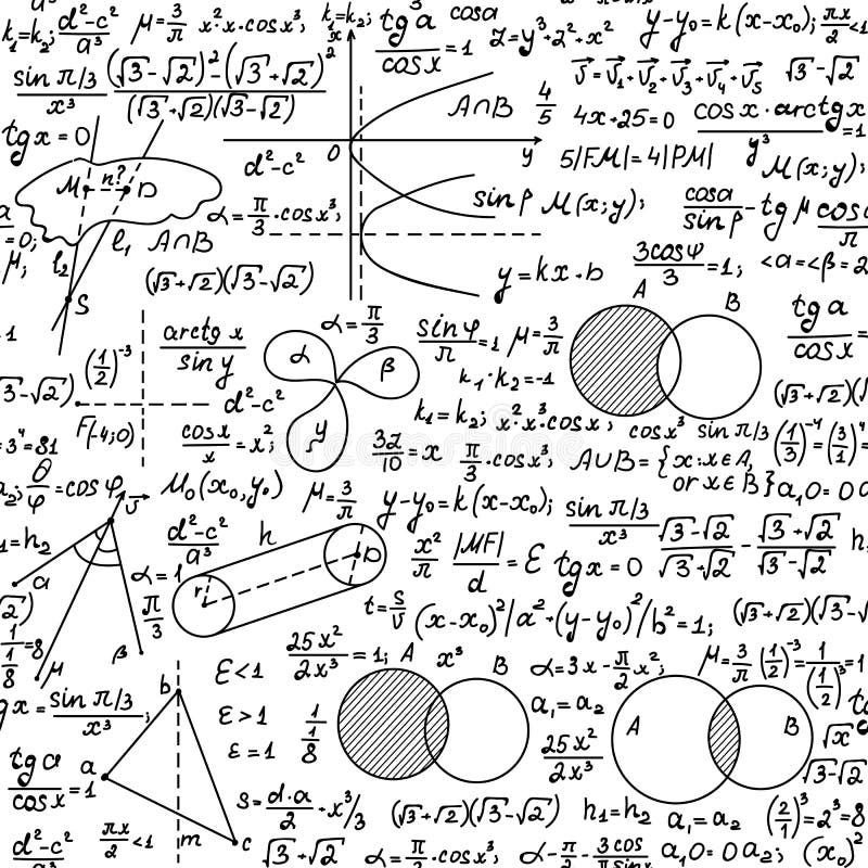 Mathematical Scientific Vector Seamless Pattern with Equations ... Mathematical Scientific Vector Seamless Pattern with Equations ...