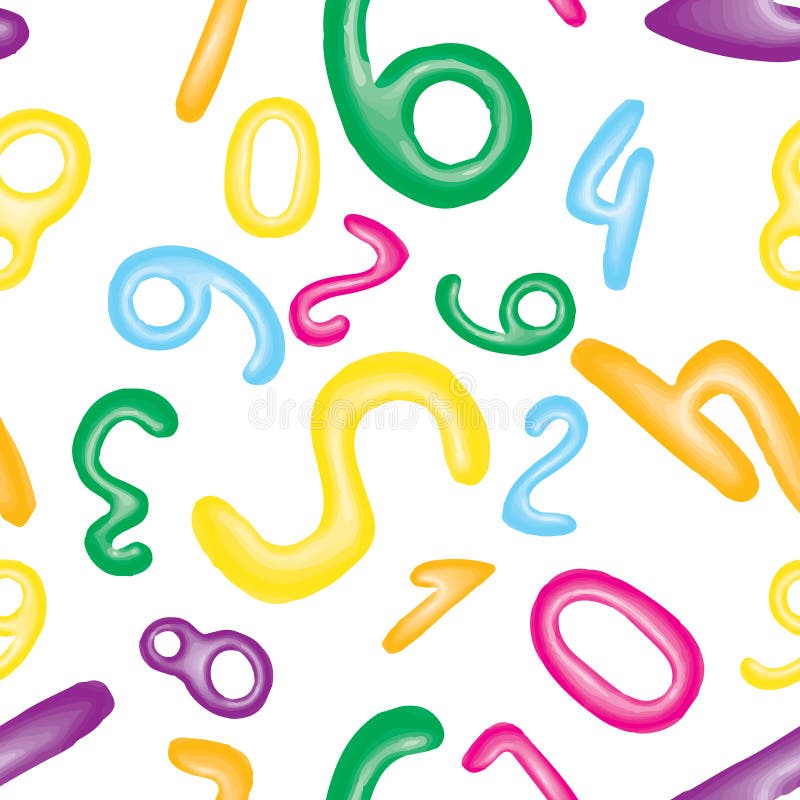 Mathematical Seamless Pattern with Blue and Gray Numbers. Stock Vector ...