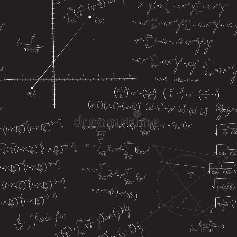 Mathematical Seamless Pattern Stock Vector - Illustration of equation ...