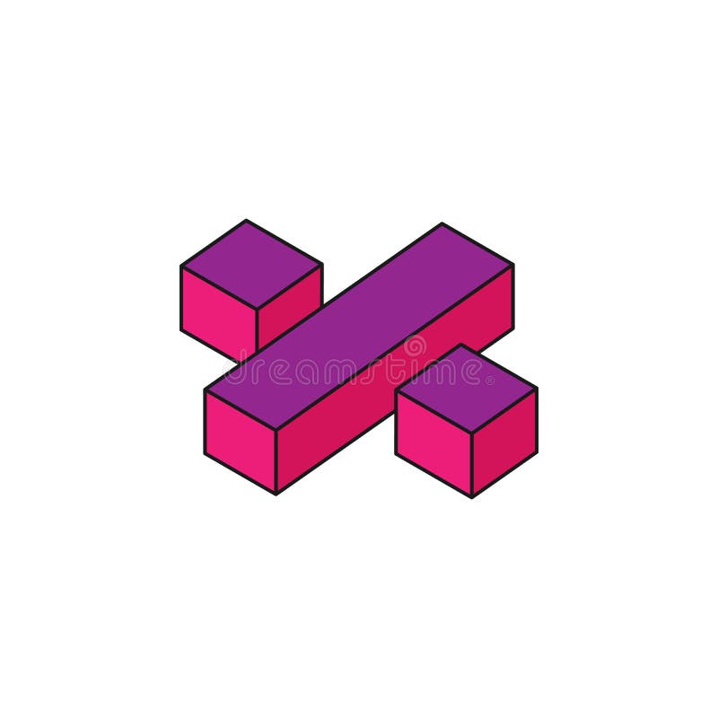 Mathematical Sign Divide, 3D Colored Isometric Icon. Element of 3d ...