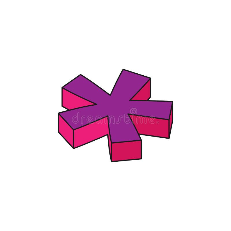 Mathematical Sign Multiplication, 3D Colored Isometric Icon. Element of ...