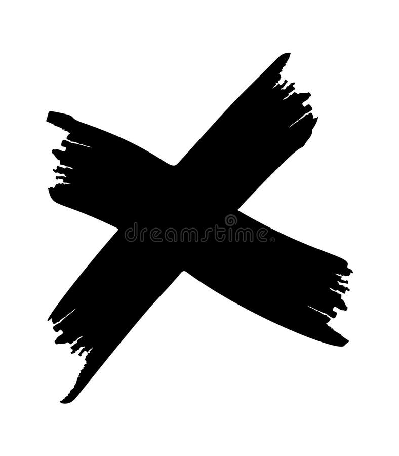 Mathematical Sign Multiply Brush Stroke Stock Vector - Illustration of ...