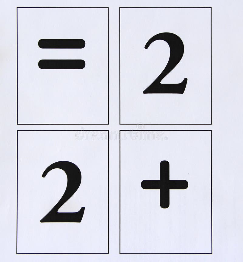 Mathematical Signs are Plus and Number 2. Mathematic Equation Two Plus ...