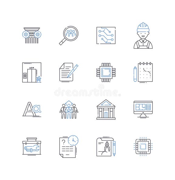 Mathematical Software Line Icons Collection. Algorithm, Computation, Graph, Matrix, Vector ...
