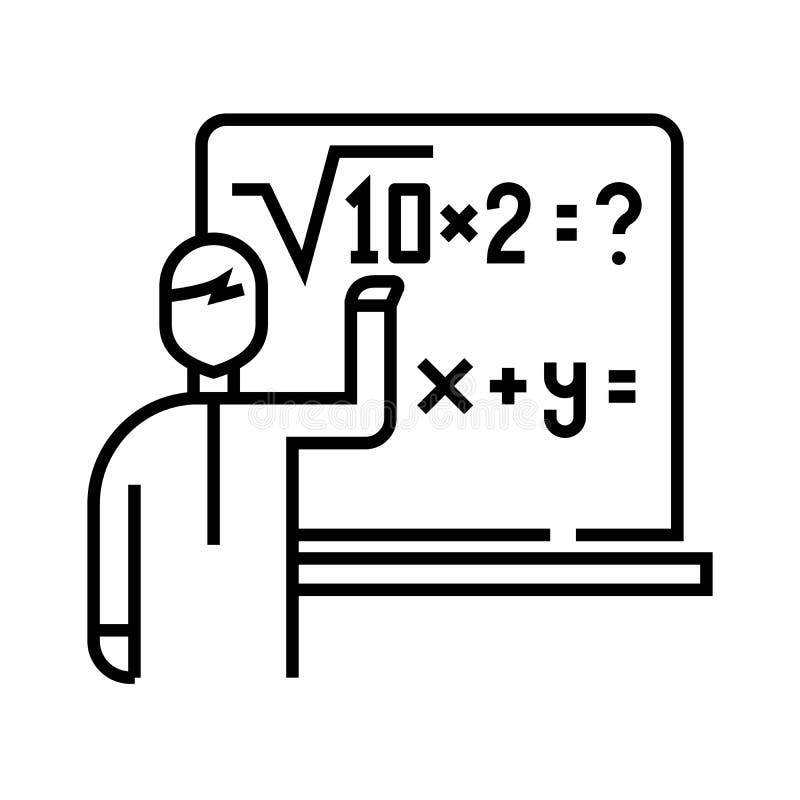 Mathematical Solution Example Line Icon, Concept Sign, Outline Vector ... Mathematical Solution Example Line Icon, Concept Sign, Outline Vector ...