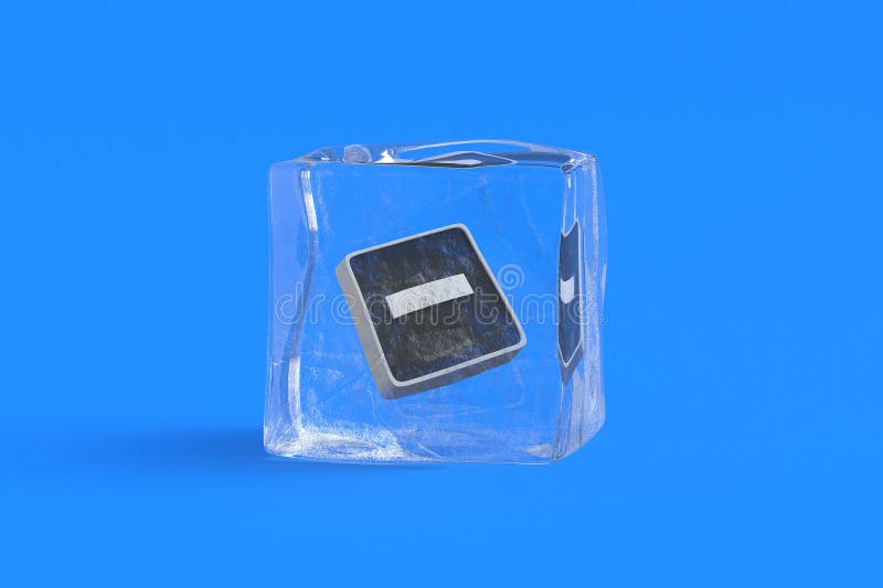 Mathematical Symbol Minus in Ice Cube Stock Illustration - Illustration ...