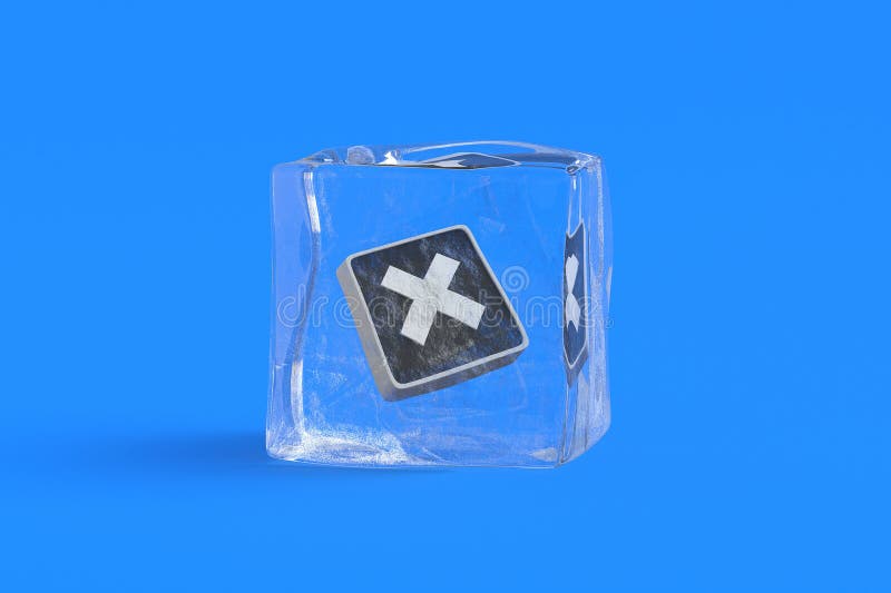 Mathematical Symbol Multiply in Ice Cube Stock Illustration ...