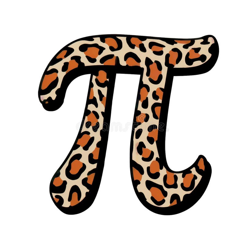 The Mathematical Symbol Pi Features a Bold Leopard Print Pattern Stock ...