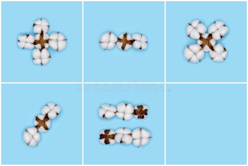Mathematical Symbols Composed of Cotton Flowers Stock Illustration ...