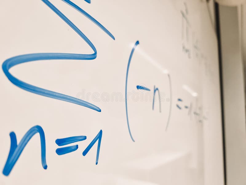 Mathematical Symbols of an Equation from a Mathematics Lecture on a ...