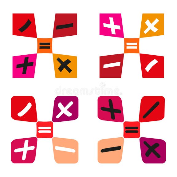Mathematical Symbols Icon. Calculation Signs Set. Algebra Equations ...