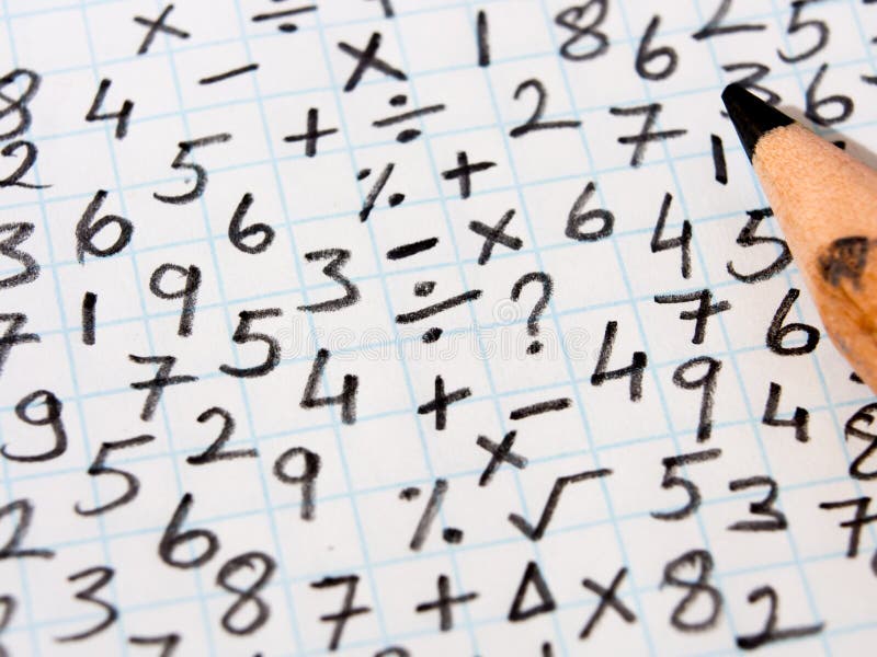 Mathematical Symbols and Problem Solving Stock Photo - Image of ...