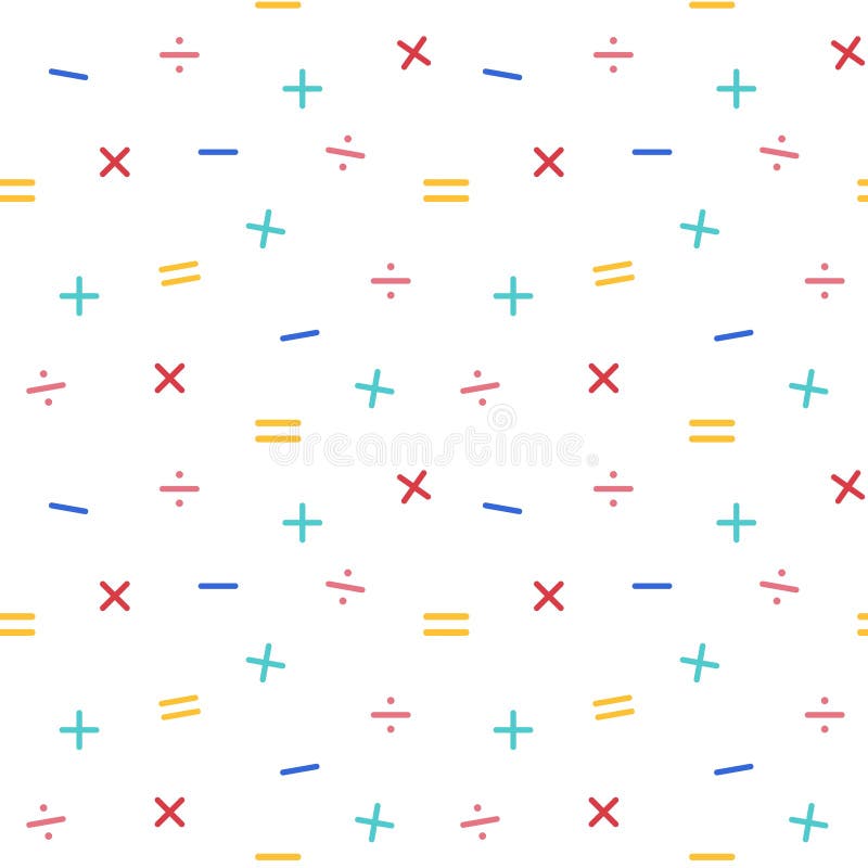 Mathematical Symbols Seamless Pattern Background, Vector Illustration ...