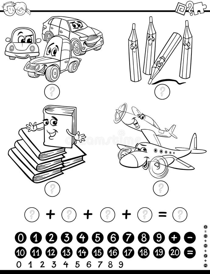 Mathematical Task Coloring Page Stock Vector - Illustration of logic ...