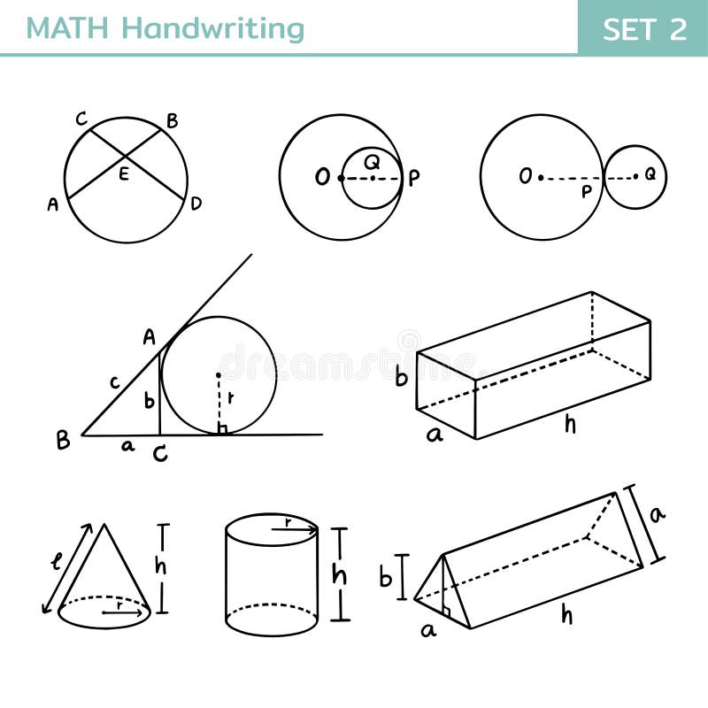 Math Mathematical Handwriting Set 2 Stock Vector - Illustration of math ...