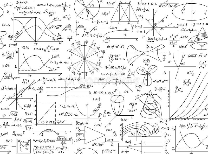 Mathematical Vector Seamless Pattern with Geometrical Figures and ...