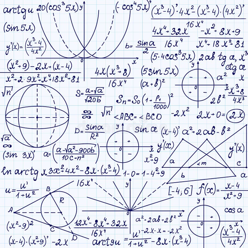 Mathematical Vector Seamless Pattern with Geometrical Figures ...