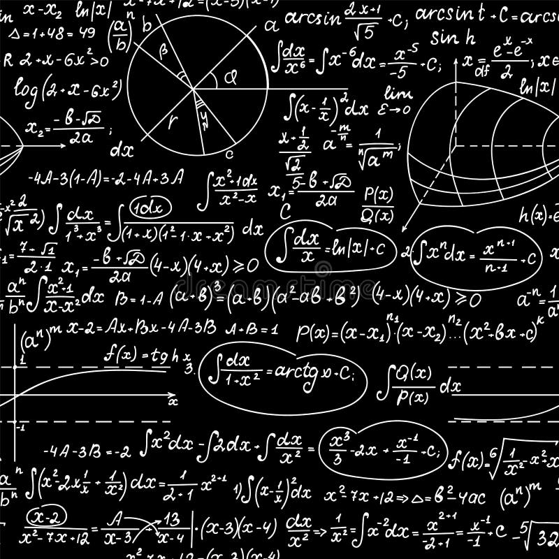 Vector Mathematical Seamless Texture with Handwritten Algebra and ...