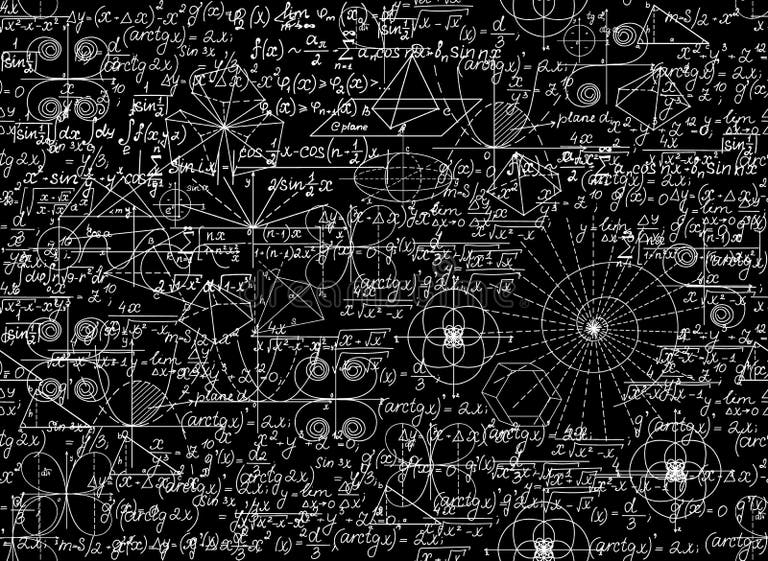 Mathematical Vector Seamless Pattern with Mathematical Figures and ...