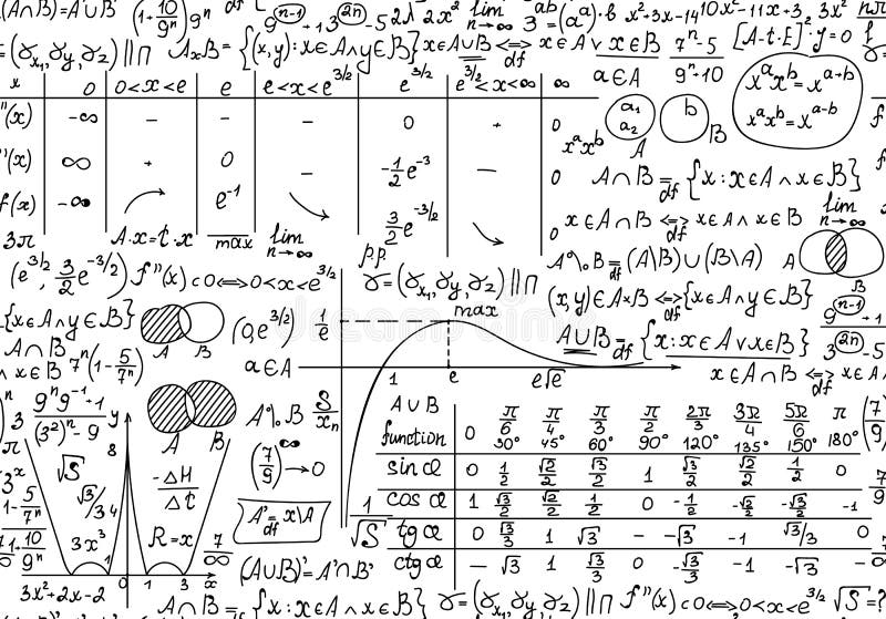 Mathematical Vector Seamless Pattern with Trigonometrical Tables ...