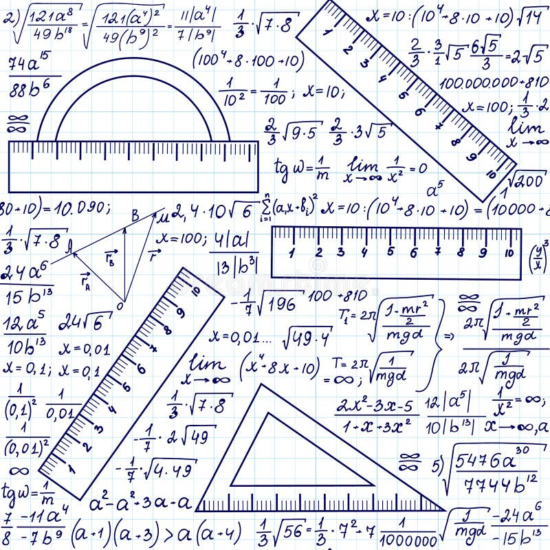 Mathematical Vector Seamless Texture with Formulas and Geometrical ...