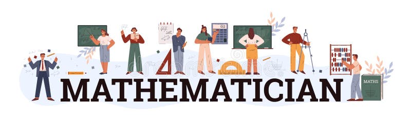 Mathematician, Set of Vector Illustrations with People Isolated on ...