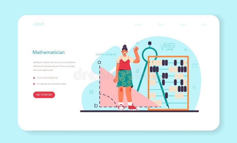 Mathematician Web Banner or Landing Page. Mathematician Use Stock ...